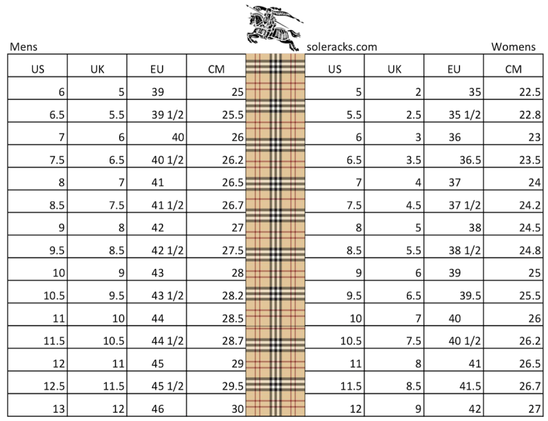 Burberry Shoes Size Chart Conversion Soleracks Burberry Shoes Size Chart Conversion Soleracks