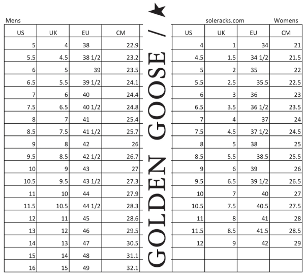 Golden Goose Shoes Size Chart - How They Fit? - Soleracks